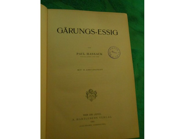 fermentacija SIRĆETA: Paul Hassack GÄRUNGS-ESSIG