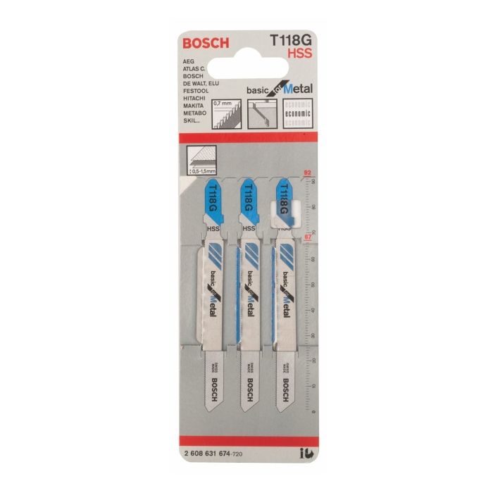 List testere za ubodnu testeru za metal T 118 G Set 3 kom. BOSCH