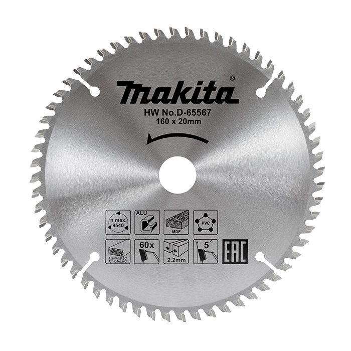 Višenamenski TCT list testere 165mm x 20mm x 60T D-65573 Makita