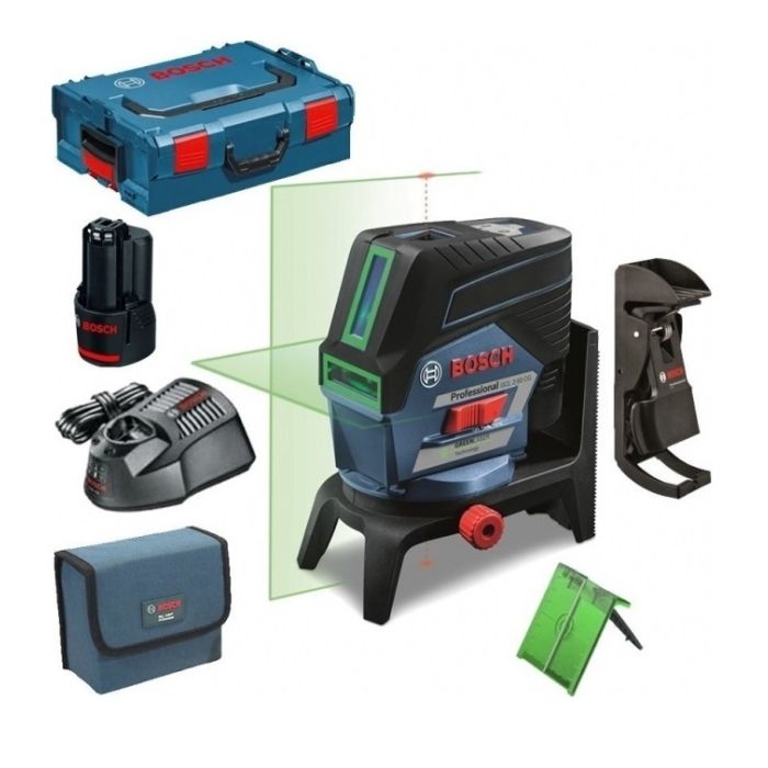 Laser GCL 2-50 CG sa zelenim linijama lasera sa RM 2 nosačem u L-Boxx BOSCH