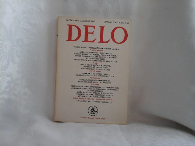 Delo septembar oktobar broj 9 10 1980 Pesnici