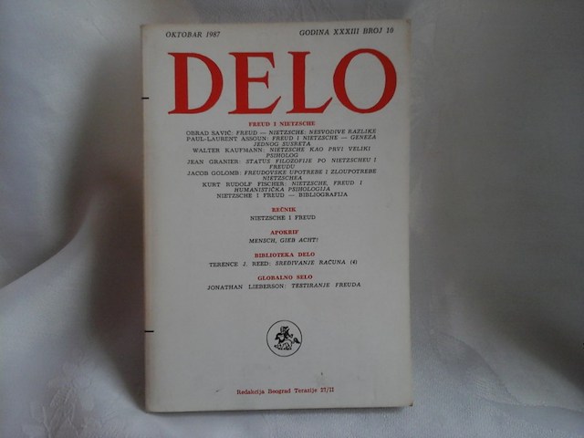 Delo oktobar 1987 broj 10 Freud i Nietzsche