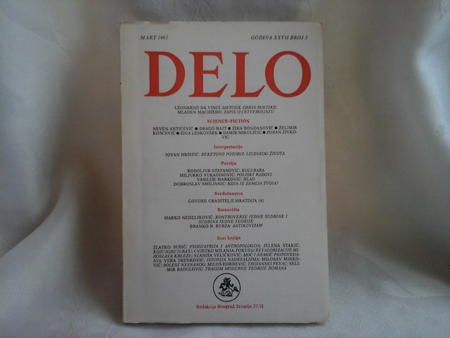 Delo mart 1981 broj 3 SF Science fiction