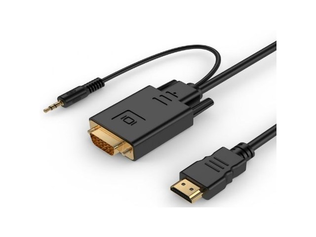 A-HDMI-VGA-03-10 Gembird HDMI to VGA and audio adapter cable, single port, 3m, black