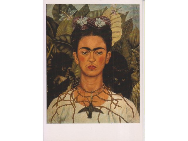 FRIDA KAHLO: Self-Portrait with Necklace of Thorms, `4O