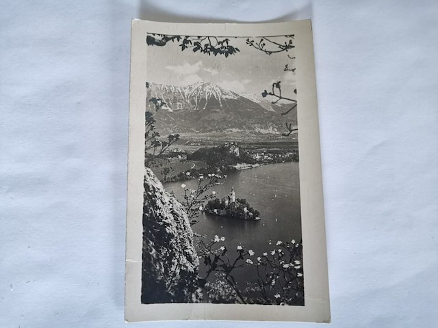 Razglednica Bled, putovala, 1954