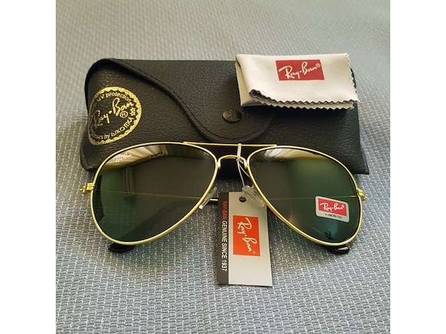 Ray Ban Aviator, Green Gold, Unisex, Nove.