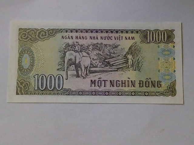1000 Djong 1988.g - Vietnam - Slon - ODLICNA -
