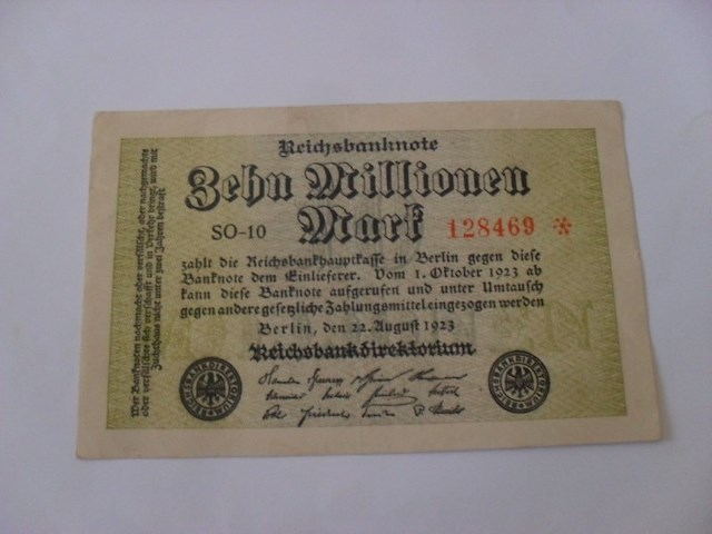 ZEHN MILLIONEN MARK - 1923.