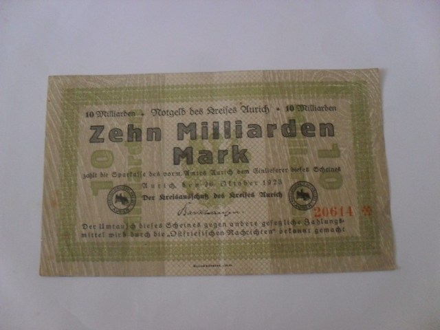 ZEHN MILLIARDEN MARK - 1923.