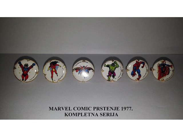 Marvel Comic prstenje 1977. - KOMPLETAN SET