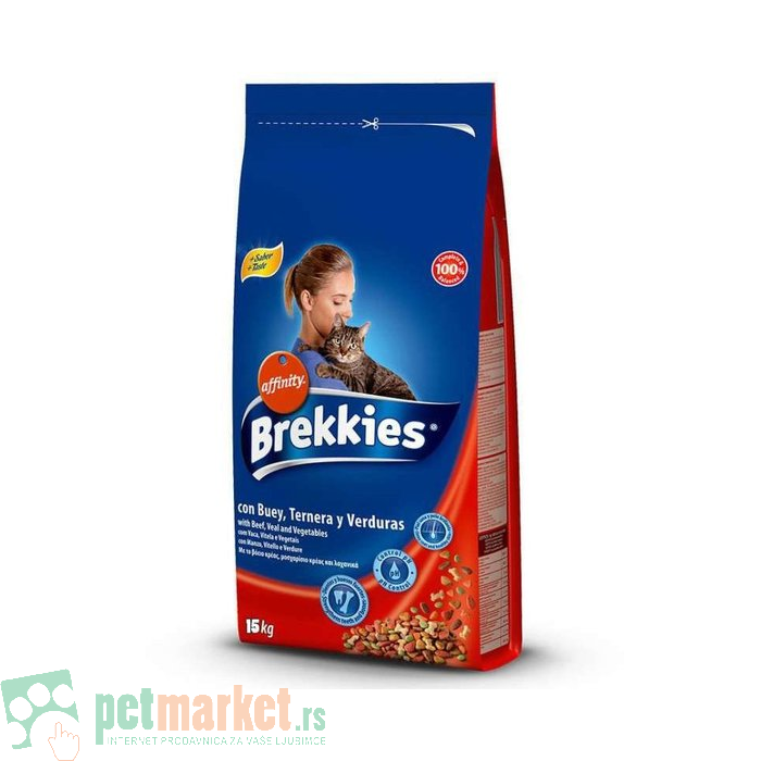 Brekkies: Hrana za mačke Govedina, 15 kg