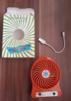 Mini ventilator sa punjivom baterijom narandžasti