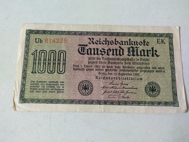 1000 maraka Nemačka 1922.god.
