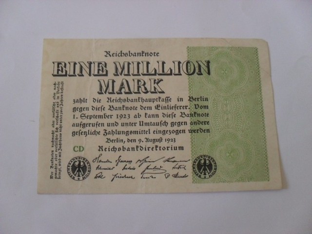 EINE MILLION MARK  1923.