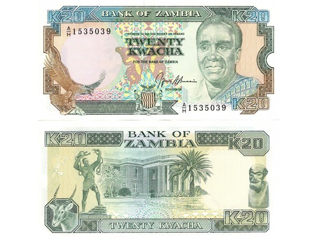 ZAMBIA 20 Kwacha 1989 UNC, P-32