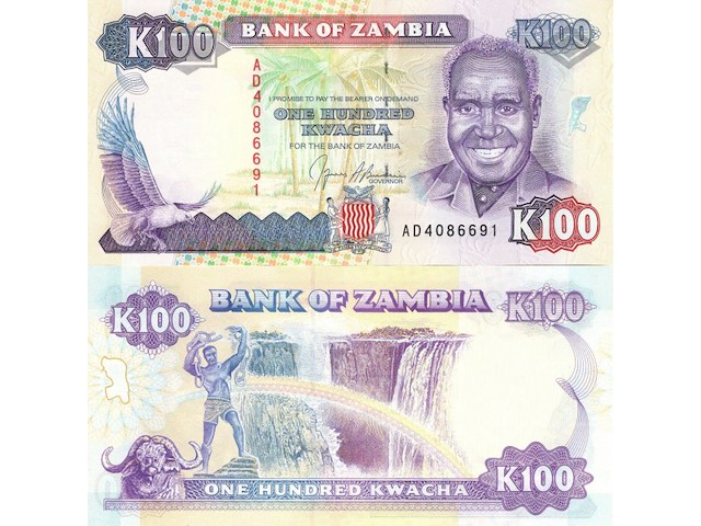 ZAMBIA 100 Kwacha 1991 UNC, P-34
