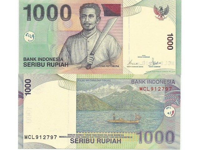 Indonesia 1000 rupiah 2000. UNC