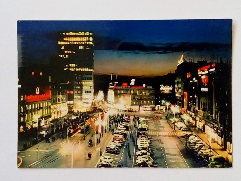 Zagreb - Trg Republike Nocu - Hrvatska - 1974.godine -