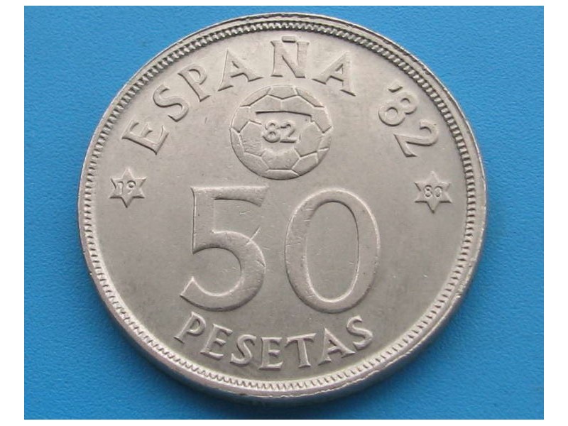 Španija - 50 Pesetas 1982 FIFA World Cup 1980 - 30mm