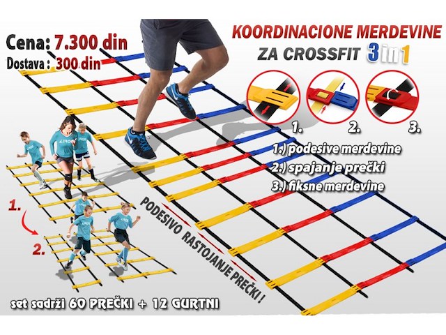 Koordinacione merdevine za crossfit 9.0m (60+12)