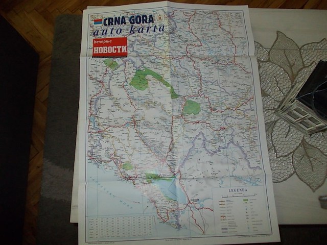 Crna Gora Auto karta - Večernje novosti