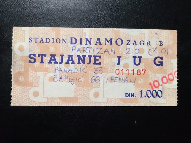 FUDBAL: DINAMO (Zagreb) - PARTIZAN 19.03.1989