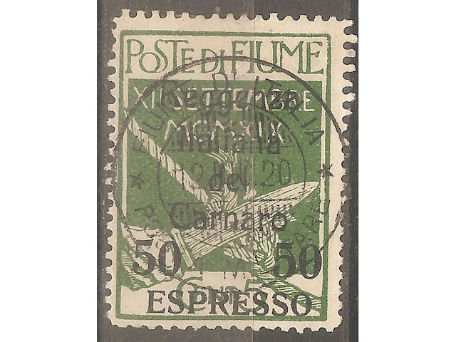1920 - FIUME Vojna marka ESPRESSO 50c -5c