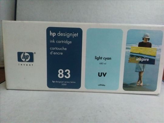 HP original inks. 83 light cyan 680 ml UV.