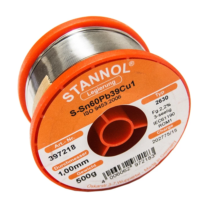 Tinol žica Stannol 1mm 500g Sn60Pb39Cu1 2630