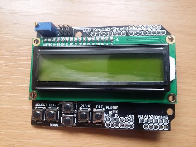 16x2 LCD Keypad Shield za arduino žuto-zeleni