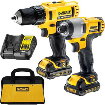 DeWalt set akumulatorskih bušilica DCK211C2 (DCD710 + DCF815 + 2 x baterija 10,8V + punjač + torba)