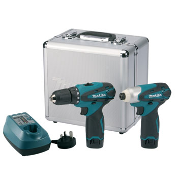 Makita akumulatorski set (DF330DWE+TD090D), u koferu sa 2 baterije i punjačem LCT204