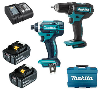 Makita set akumulatorskih bušilica DLX2127X1 (DDF482+DTD152+DC18RC+3xBL1830B+MakPac)