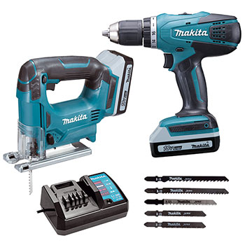 Makita set akumulatorska bušilica + ubodna testera DK18298X1