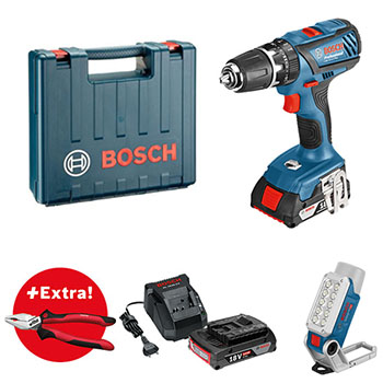 Bosch Profesionalni set GSB 18-2 Li Plus 2 x 2,0 Ah + Wiha kombinovana klešta 0615990K2R