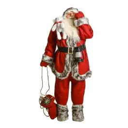 Deda Mraz crveni sa fenjerom i torbom 120 cm