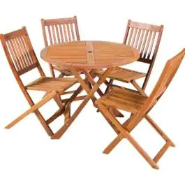Baštenski drveni set sto sa četiri stolica