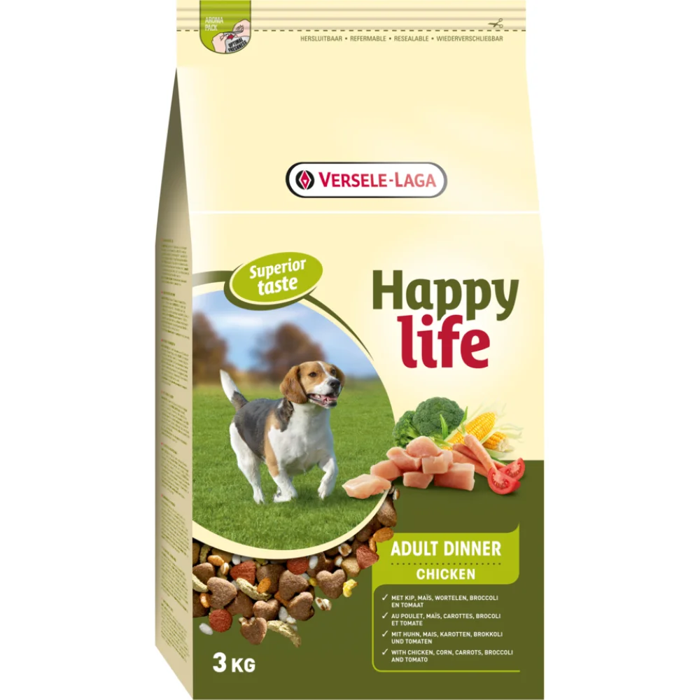 Happy Life hrana za pse Adult Dinner Chicken 3kg