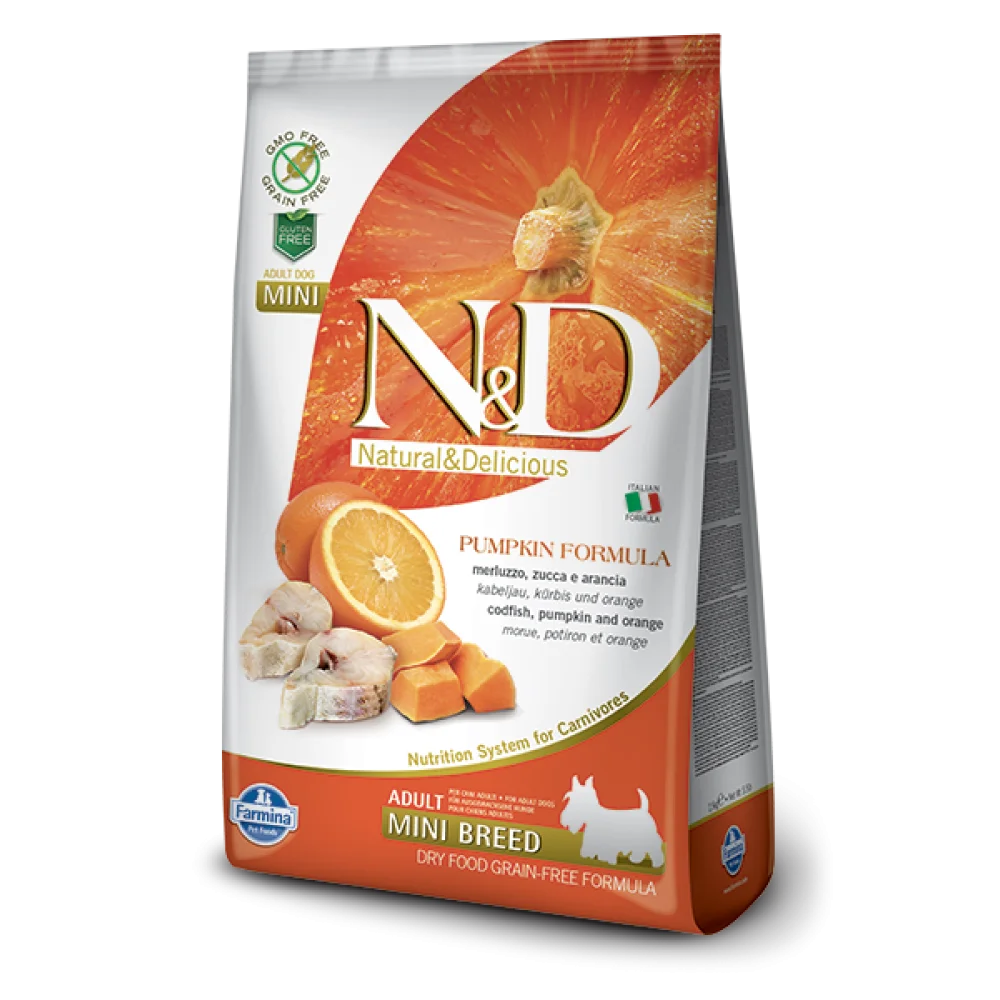 N&D Bundeva hrana za pse - Bakalar i narandža (Adult, Mini) 7kg