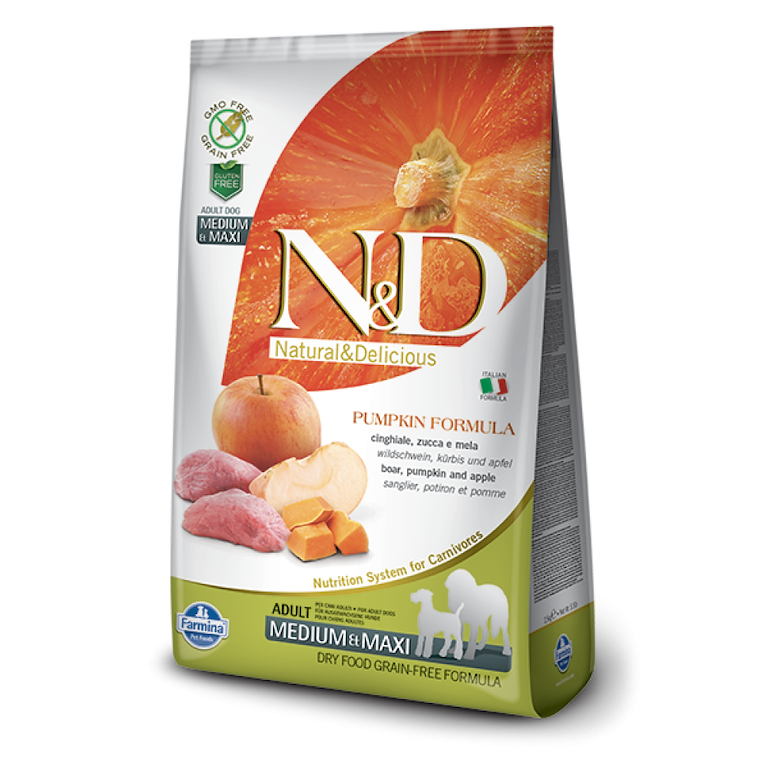 N&D Bundeva hrana za pse - Divlja svinja i jabuka (Adult, Medium & Maxi) 12kg