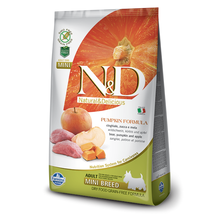 N&D Bundeva hrana za pse - Divlja svinja i jabuka (Adult, Mini) 800g