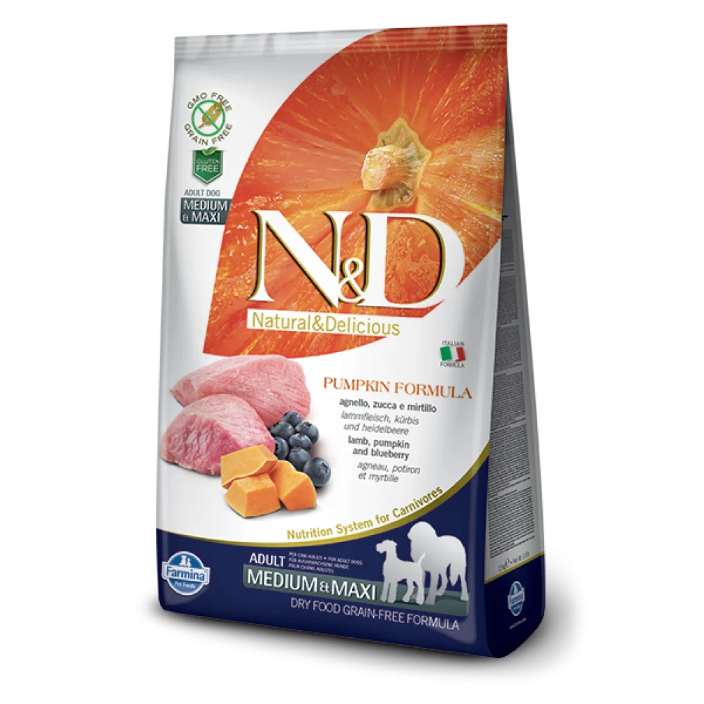 N&D Bundeva hrana za pse - Jagnjetina i borovnica (Adult, Medium & Maxi) 12kg