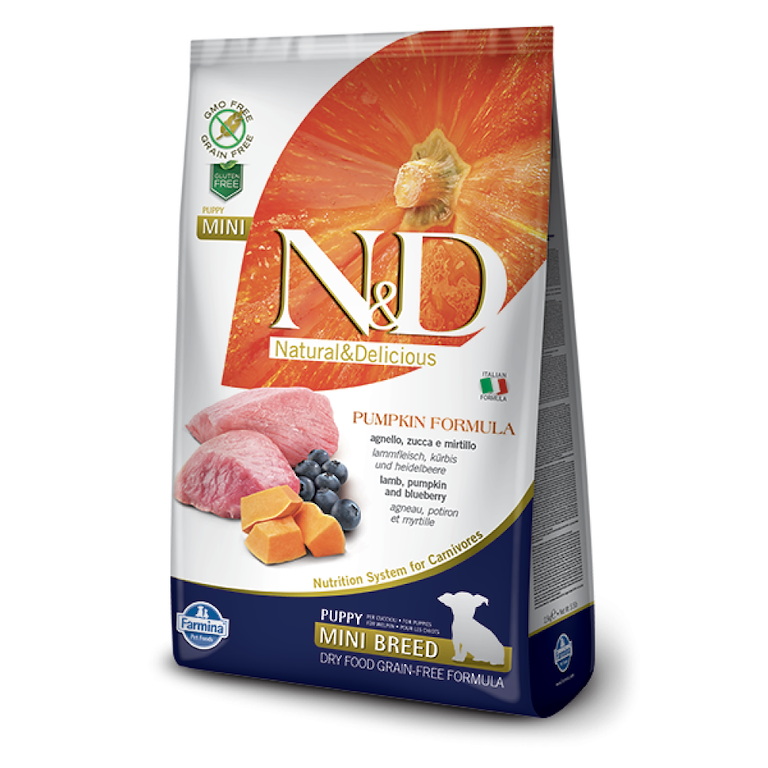 N&D Bundeva hrana za štence - Jagnjetina i borovnica (Puppy, Mini) 7kg