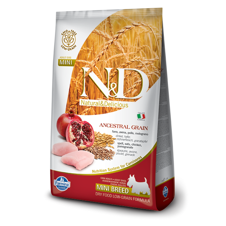 N&D hrana za pse Ancestral Grain CHICKEN & POMEGRANATE (Adult, Mini) 7kg