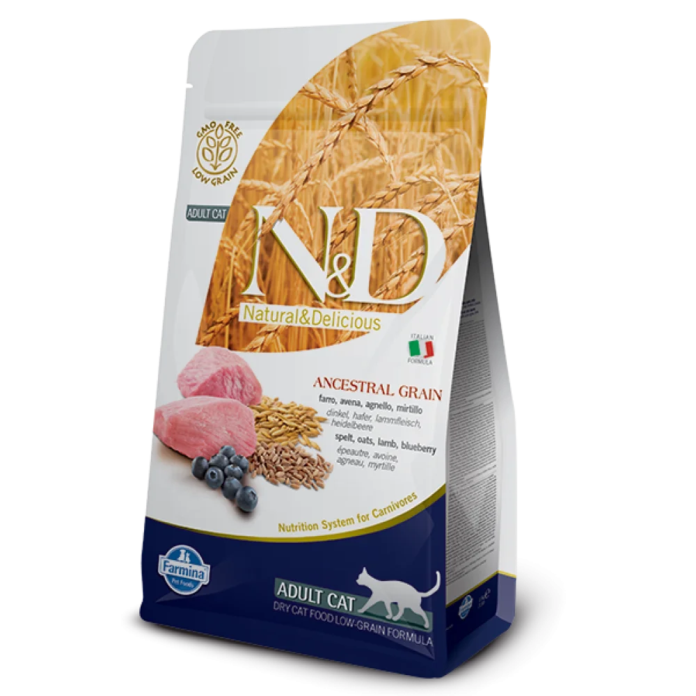 N&D hrana za mačke ancestral grain - Jagnjetina i borovnica 5kg