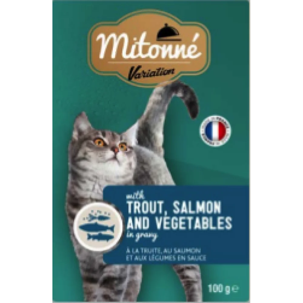 Mittone - komadići pastrmke i lososa sa povrćem u sosu 22x 100gr