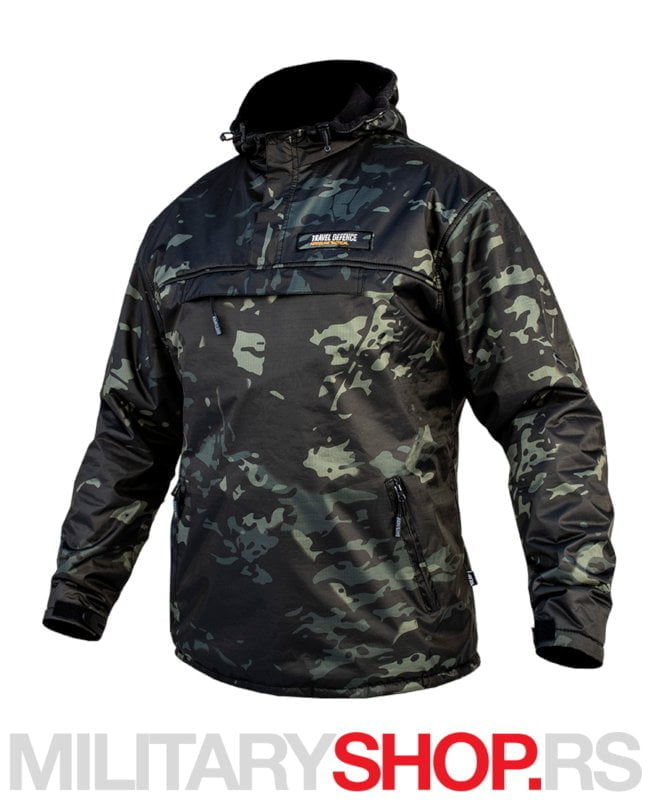 Maskirni anorak sa kapuljačom Armoline Travel defence Black Multicam