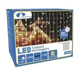 LED svetleća zavesa 140 kom sa mogućnošću proširenja 1x2m + 1.8m toplo bela