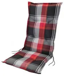 Baštenski jastuk za podesive stolice karirani crno-crveni